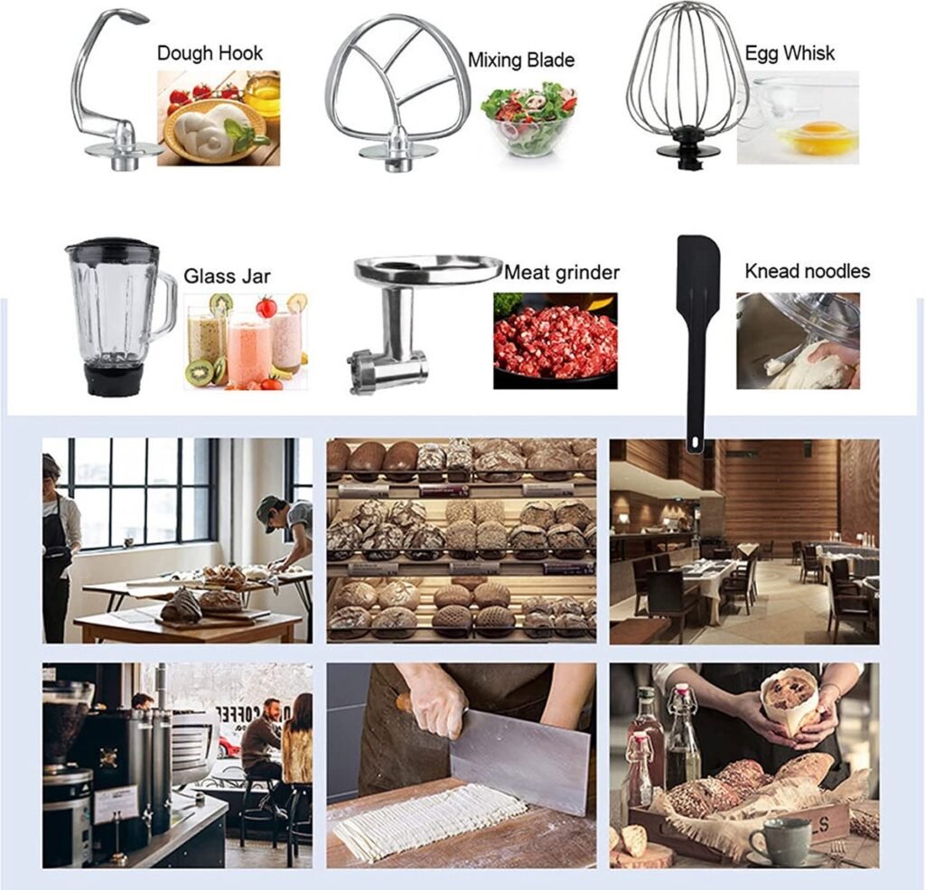 Planetary Mixer With Blender, Meat Grinder, Whisk, Dough Hook, Mixing ...